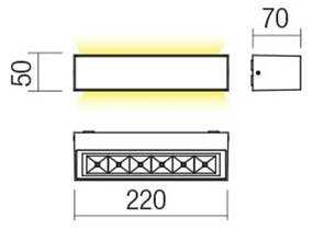 Redo 90258 nástěnné LED svítidlo Aroos corten, 12W, 3000K, 22cm