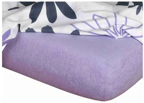 DADKA Froté prostěradlo fialové Rozměr 100x220x20
