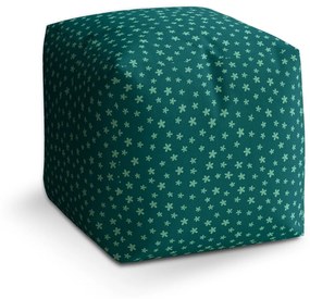 Sablio Taburet Cube Zelené hvězdy: 40x40x40 cm