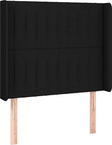 Box spring postel s matrací a LED černá 90x200 cm textil 3139007