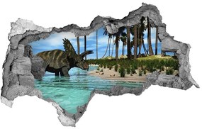 Wallmuralia Díra 3D fototapeta na stěnu Dinozaury 95x73 cm