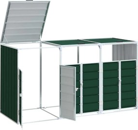 vidaXL Box na 3 popelnice 216 x 81 x 115 cm ocel [4006182] Barva: Hnědá