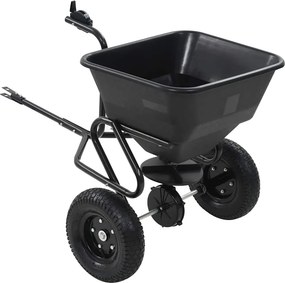 Tažné rozmetadlo soli PVC a ocel 125 x 74 x 79 cm 45 l 142967