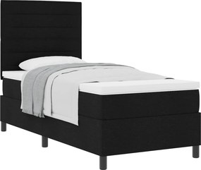 Postel s boxspringem s matrací s čelo Černá 90 x 190 cm textil 3339275