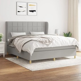 Box spring postel s matrací světle šedá 160 x 200 cm textil 3128533