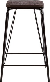 Černá/hnědá stolička z jilmového dřeva District – Premier Housewares