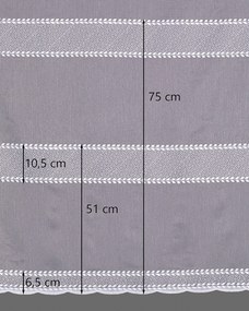 Záclona na dvojitých hačcích flex barva bílá látka poloprůhledná, pletený vzor, vzorované