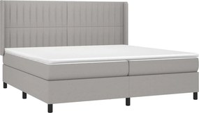 Box spring postel s matrací světle šedá 200 x 200 cm textil 3131617