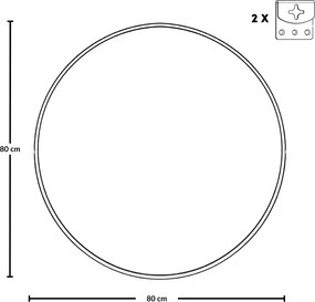 Kulaté nástěnné zrcadlo MIRA, Ø 80 cm