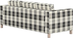 Potah na pohovku IKEA  Karlanda 3-místná nerozkládací, krátký barva černá látka pletený vzor, vzorované