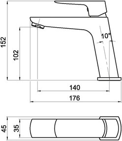 Novaservis, Umyvadlová baterie Nobles EGO bez výpusti chrom, 43001/1-0