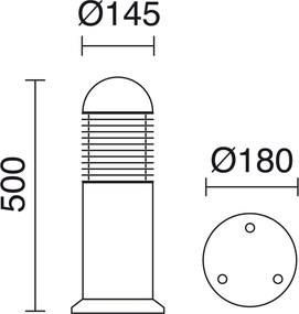 Cristher Nova LED sloupkové svítidlo černé 650mm
