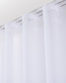 Záclona na řasící pásce Wave barva bílá látka poloprůhledná, pletený vzor, vzorované