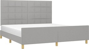Rám postele bez matrace světle šedý 160 x 200 cm textil 3125065