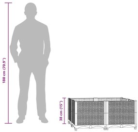 vidaXL Marketos Vyvýšený záhon 80 x 80 x 38 cm polypropylen