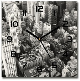 Wallmuralia Skleněné hodiny čtverec New York ptačí pohled 30x30 cm