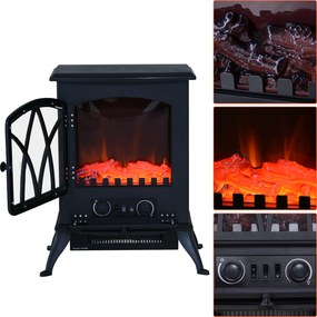 HOMCOM Elektrokamin Krb Krbová kamna Elektrický nástěnný krb (Model6)