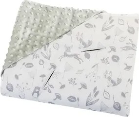 Bomimi Zavinovací deka do autosedačky minky lesní zvířátka, šedá