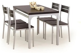 Halmar Jídelní sestava stolu a 4 židlí MALCOLM v odstínu wenge