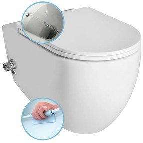 Isvea INFINITY CLEANWASH závěsná WC mísa Rimless, integrovaný ventil a bidet. sprška, 36,5x53cm, bílá - 10NFS1001I