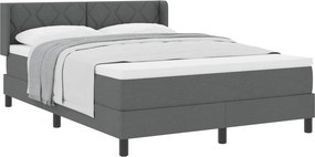 Postel s boxspringem s čelo Tmavě šedá 200 x 140 cm textil 3341168