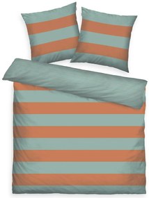 Bavlněné povlečení 200x220 Tom Tailor mint orange stripes Renforce povlaky na polštáře 80x80