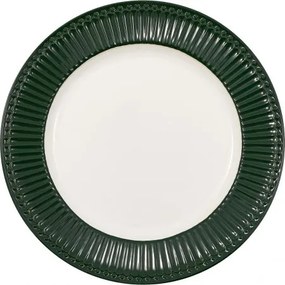 GreenGate Porcelánový jídelní talíř Alice Pinewood Green-26,5x26,5cm