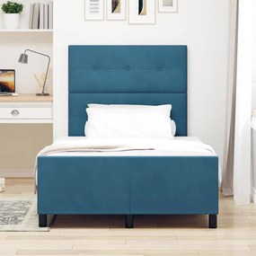 Postel s boxspringem s čelo Tmavě modrá 120 x 190 cm samet 3344931