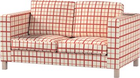 Potah na pohovku IKEA  Karlanda 2-místná, krátký barva červená látka vzorované