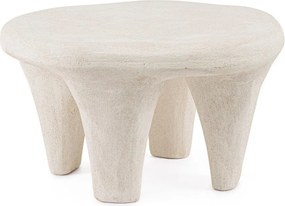 Krémový kulatý konferenční stolek z polyresinu 60x66 cm Albin – Bizzotto