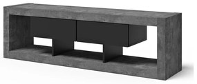 Šedo-černý TV stolek v dekoru betonu 175x52 cm Nara – TemaHome