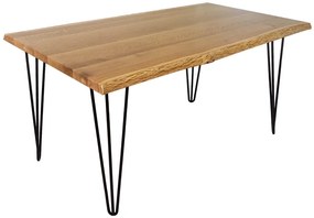 Moderní stoly Jídelní stůl HAIRPIN masiv dub/ocel