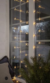 STAR TRADING Světelný LED závěs Star Curtain 90 × 200 cm, stříbrná barva, čirá barva, plast