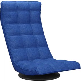 Otočná lenoška na podlahu modrá textil 336578