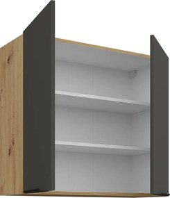 ARIA pa | horní skříňka 80 G-72 2F policová | 80 cm | ANTI FINGERPRINT povrch | artisan/šedá grafit