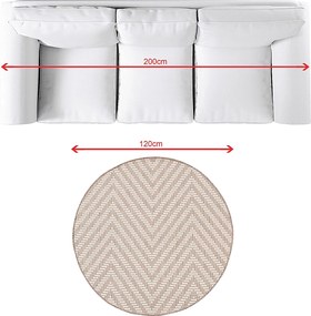 Koberec Lineo beige 120cm
