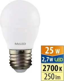 LED žárovka E27 McLED G45 2,7W (25W) teplá bílá (2700K) ML-324.035.87.0