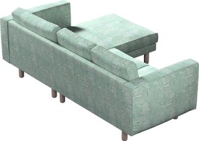Potah na pohovku IKEA Norsborg 3-místná se šezlongem barva zelená látka pletený vzor, vzorované
