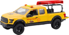 LEAN Toys Terénní auto na přepravu kajaků, světla a zvuky, žluté