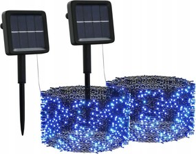 vidaXL Solární dekorativní lampy, 2 ks, 2x200 Led, modré