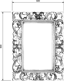 Sapho Sapho, SAMBLUNG zrcadlo v rámu, 60x80cm, stříbrná Antique, IN115