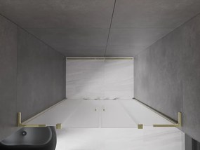 Mexen Velar L Duo, posuvné sprchové dveře do otvoru 160 cm, 8mm sklo námraza, zlatá lesklá, 871-160-003-32-50