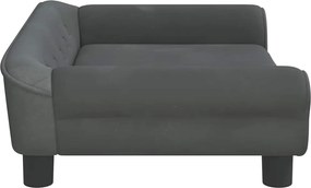 Pelíšek pro psy tmavě šedý 70 x 48 x 22 cm samet 172014
