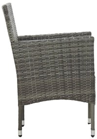 Zahradní jídelní židle 2 ks polyratan šedé,  46180