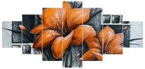 Gario Ručně malovaný obraz Nádherné oranžové Vlčí máky - 7 dílný Rozměry: 210 x 100 cm