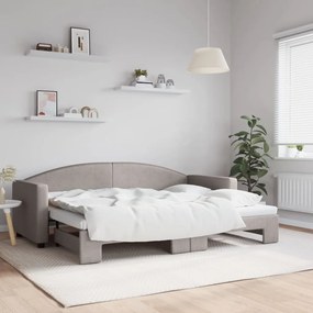 Válenda s přistýlkou taupe 80 x 200 cm textil 3197186