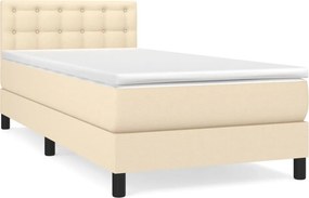 Box spring postel s matrací krémová 90x190 cm textil 3140342