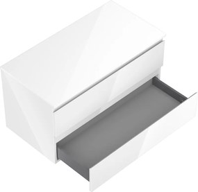 Mexen Orio, koupelnová skříňka 90 cm s horní částí, 2 zásuvky, bílá lesklá, 91A10-09047-2-BFFC00