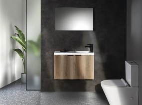 Sapho Latus X koupelnová skříňka 80 x 54,5 x 22 cm s odkládací plochou pravá dub alabama strip hnědá LT110-SET08