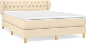 Box spring postel s matrací krémová 140x190 cm textil 3127042